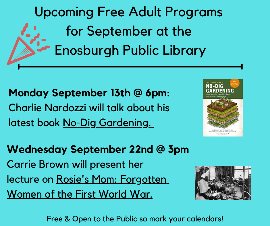 September Events! | Enosburgh Public Library
